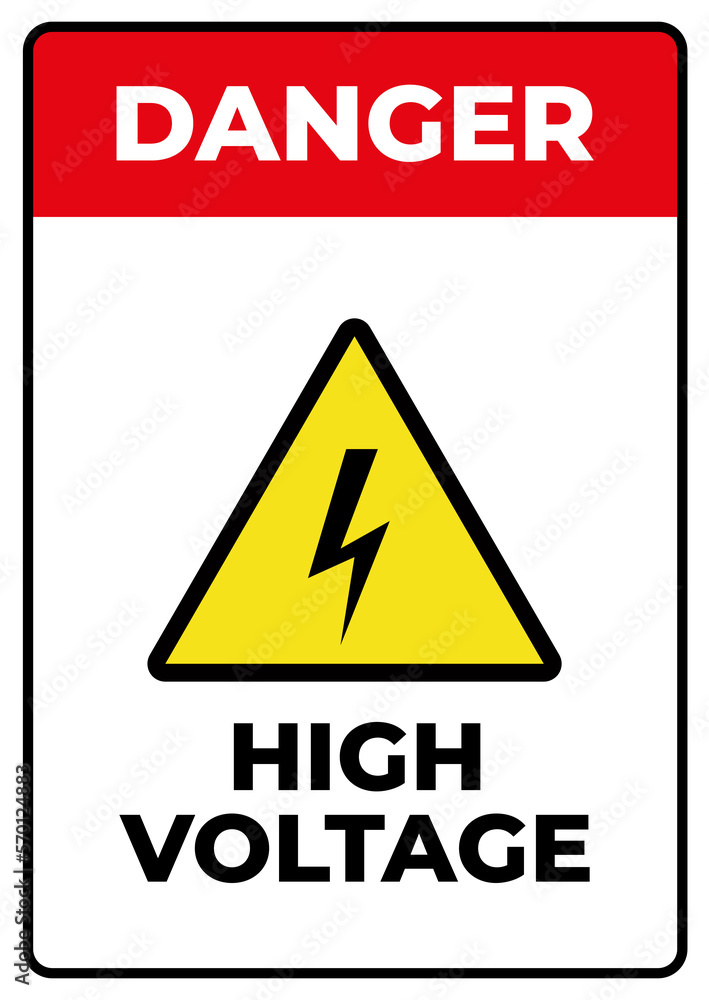 High voltage sign board printable vector Stock Vector | Adobe Stock