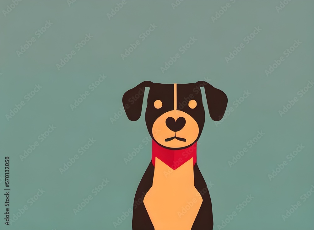 Dog illustration, bright portrait picture of a Dog, low poly ...