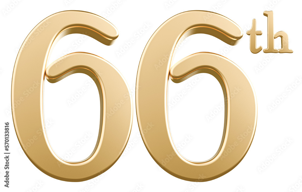 Happy Anniversary 66th year 3d gold number with Generative AI ...