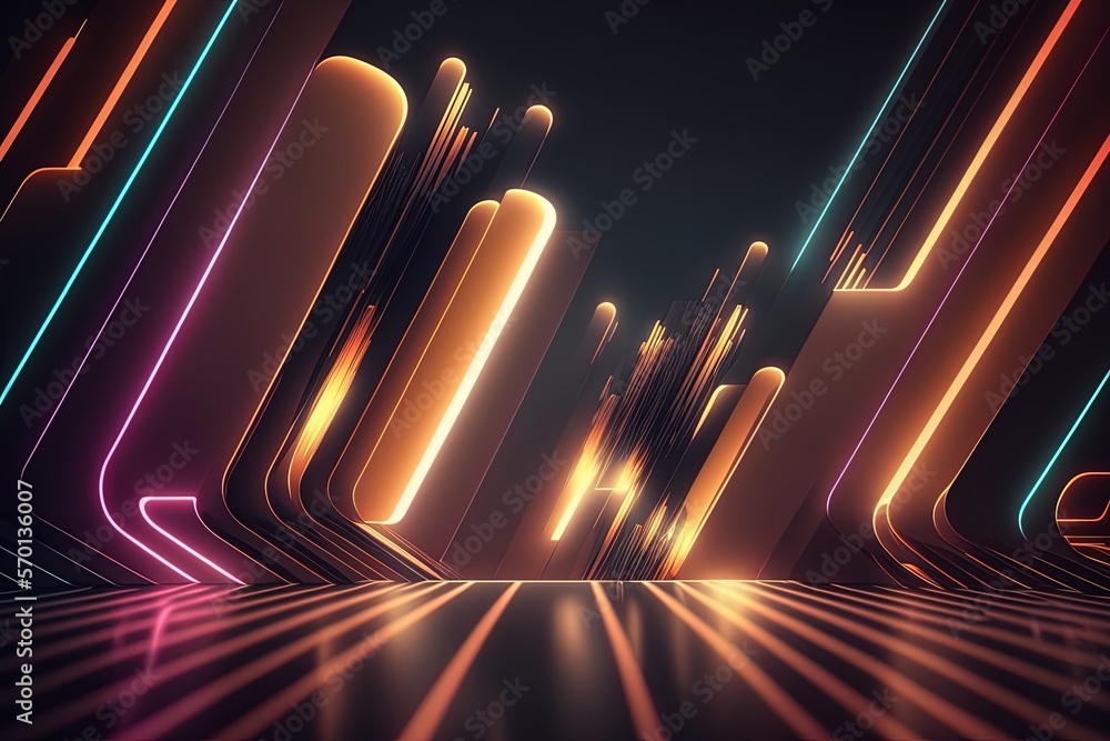 abstract futuristic colorful background with lights, generative AI ...
