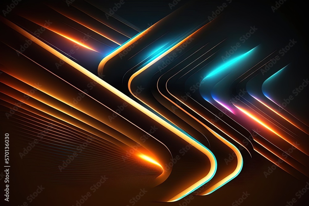 abstract futuristic colorful background with lights, generative AI ...
