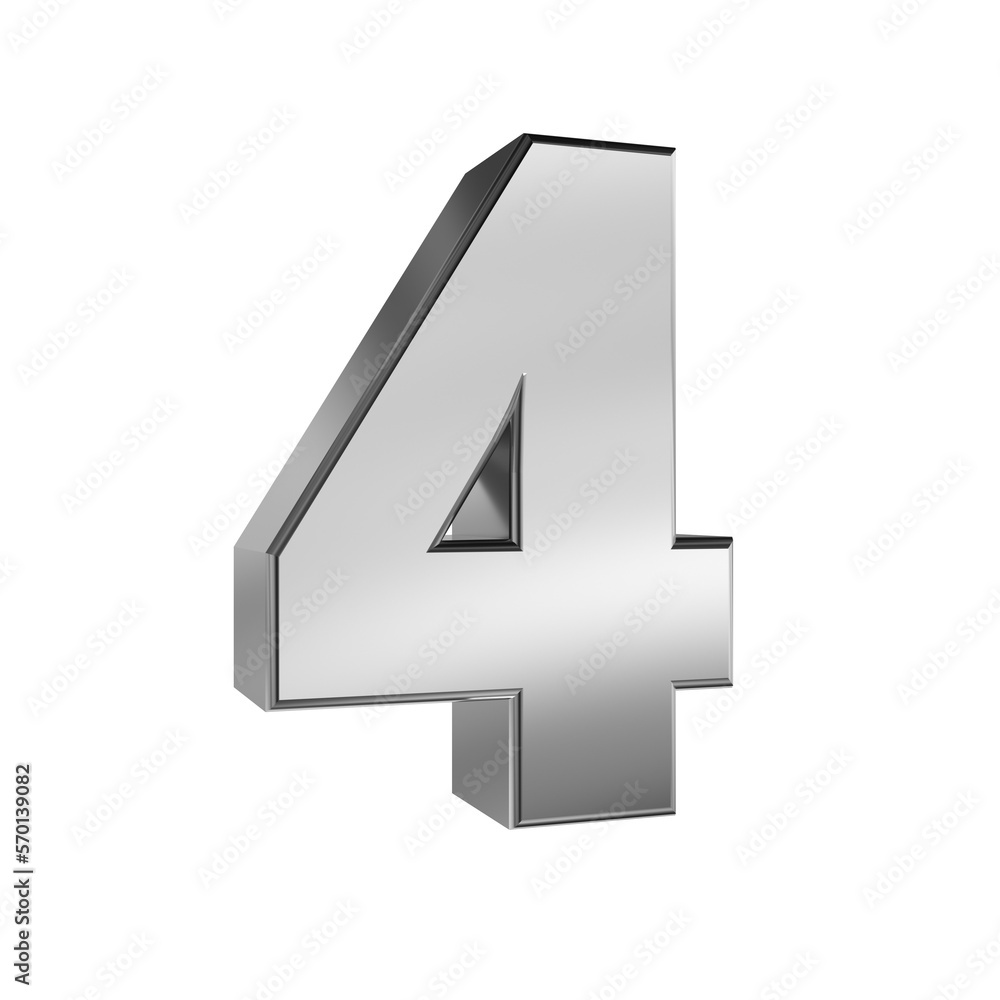 3d render,Number 4 Stock Illustration | Adobe Stock