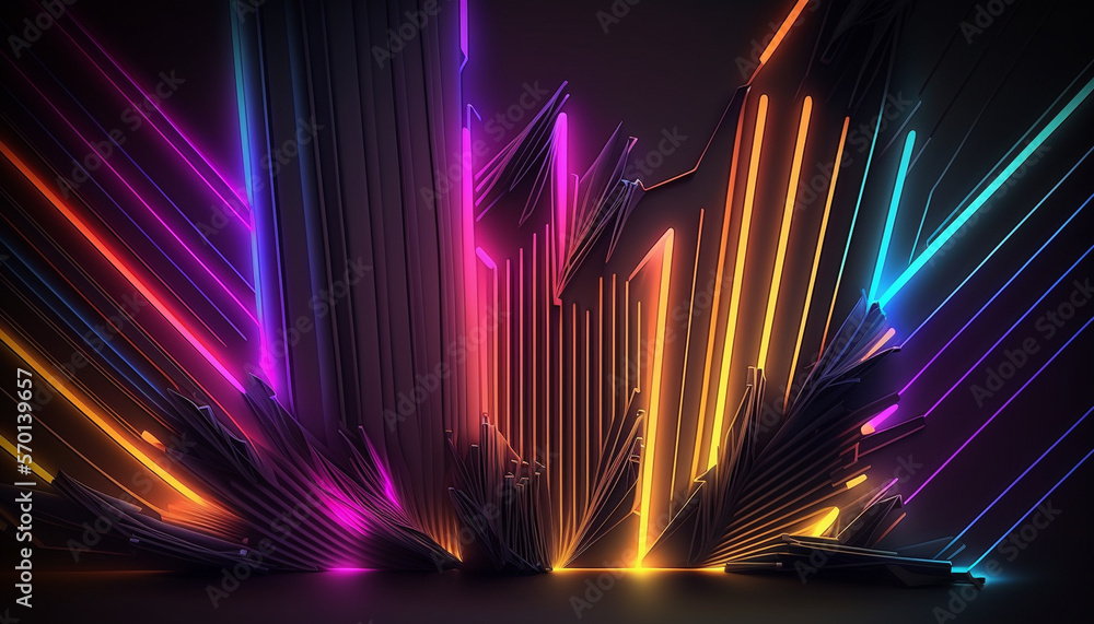Atmospheric Abstract Neon Background and Wallpaper. Dark Background and ...