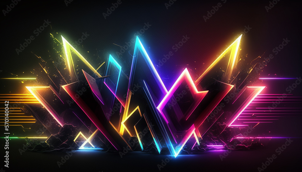 Atmospheric Abstract Neon Background and Wallpaper. Dark Background and ...