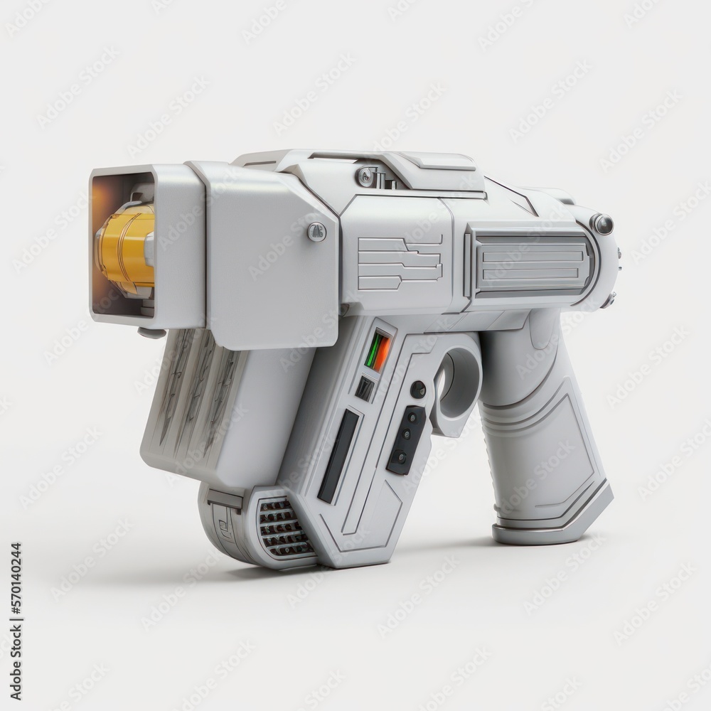 Detailed illustration of a futuristic alien technology ray gun laser ...
