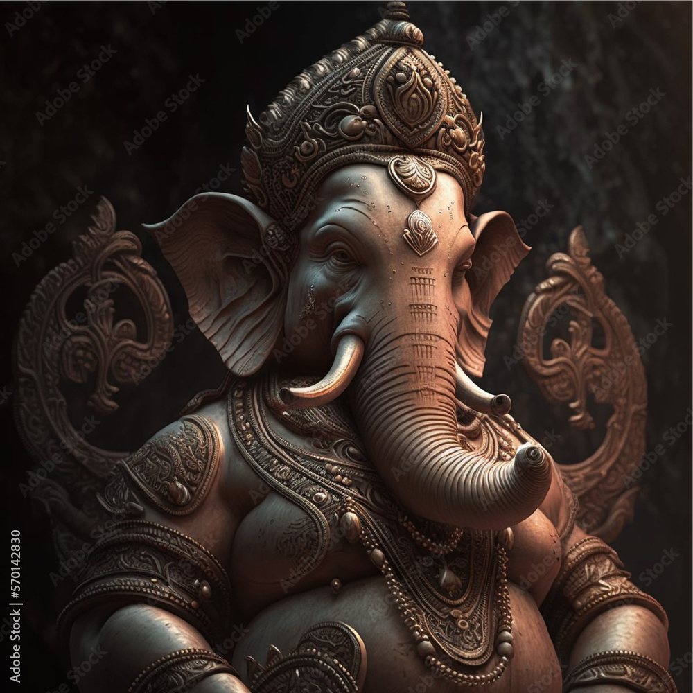 Lord ganesha sculpture, Background for Ganesh chaturthi, Generative ai ...