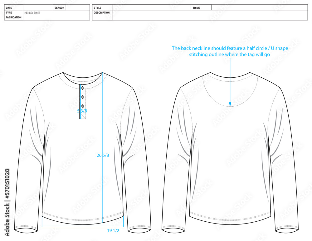 Customizable Button Shirt Vector Illustration, Long Sleeve OutLine ...
