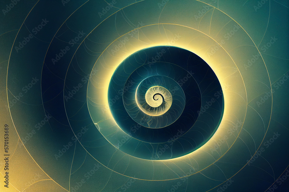 Wallpaper of golden ratio Fibonacci spiral background. generative ai ...