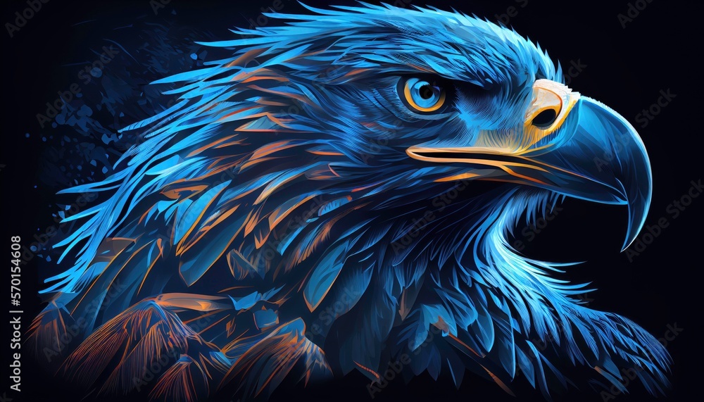 Majestic Ruler of the Skies: A Blue-Backed Bald Eagle. Generative AI ...