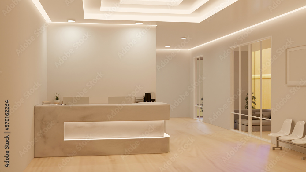 Luxury elegance reception interior design with modern receptionist's ...