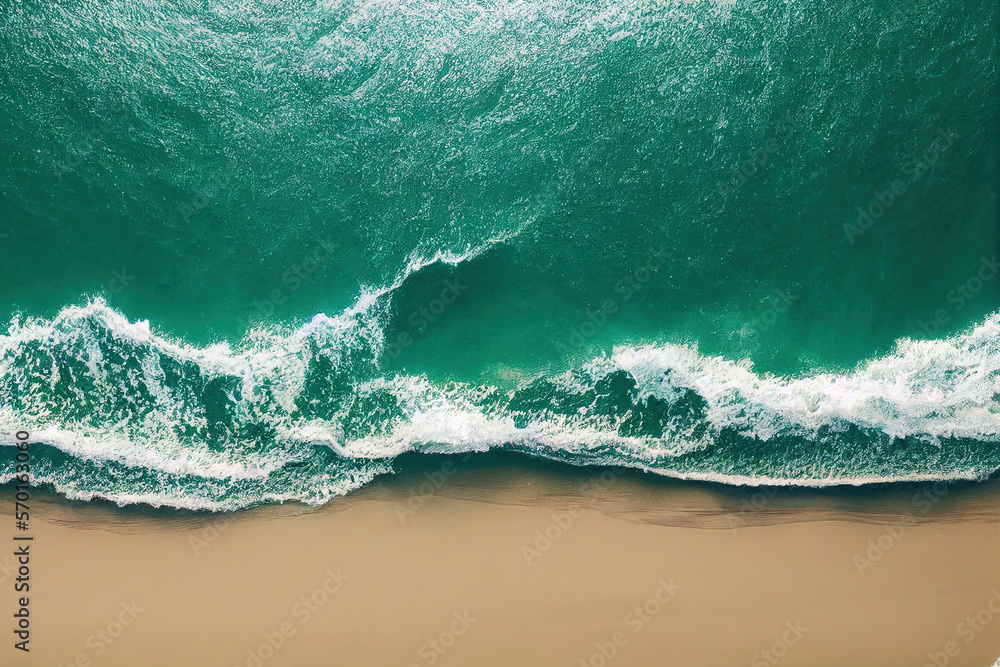 Spectacular top view from drone photo of beautiful beach with relaxing ...