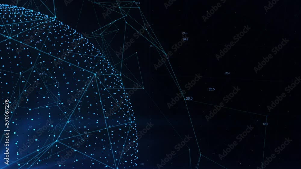 Map of the planet. World map. Global social network. Future. Blue ...