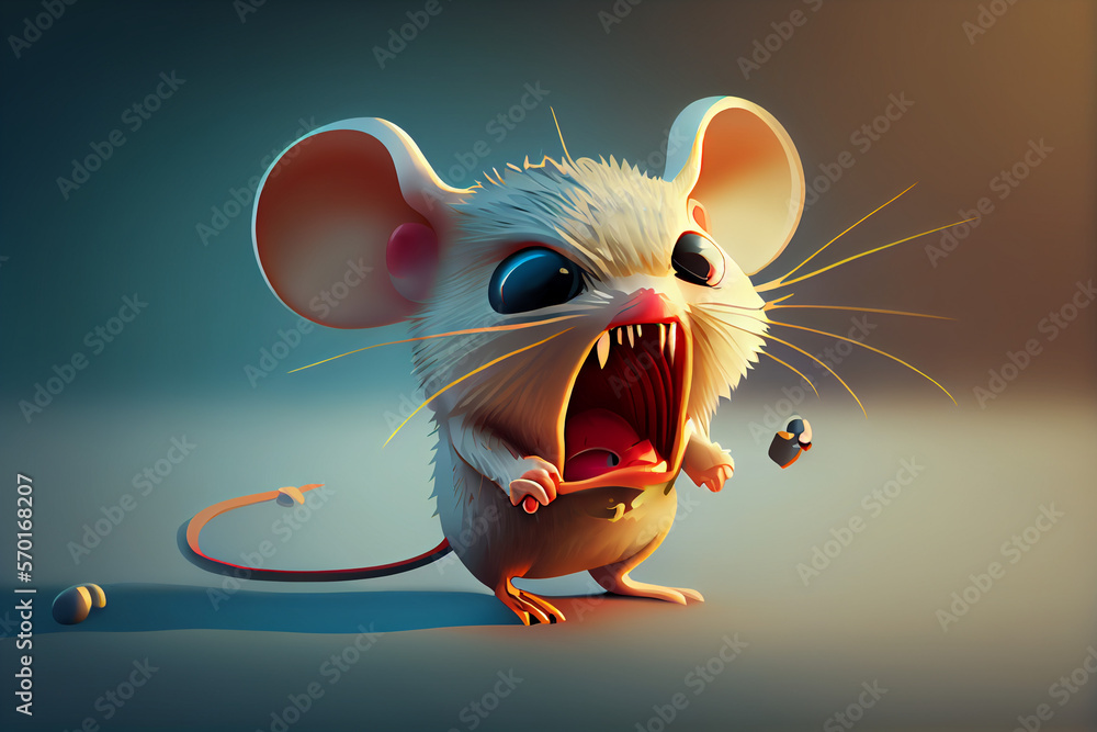 Ilustrace „Angry Mouse Wearing Hat Artwork, The Miniature Mouse showing ...