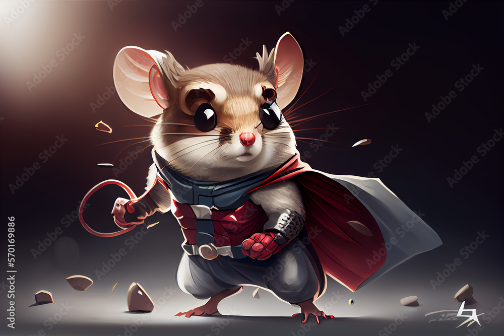 Mouse in Cape, The Miniature Superhero on a Mission, Generative AI ...