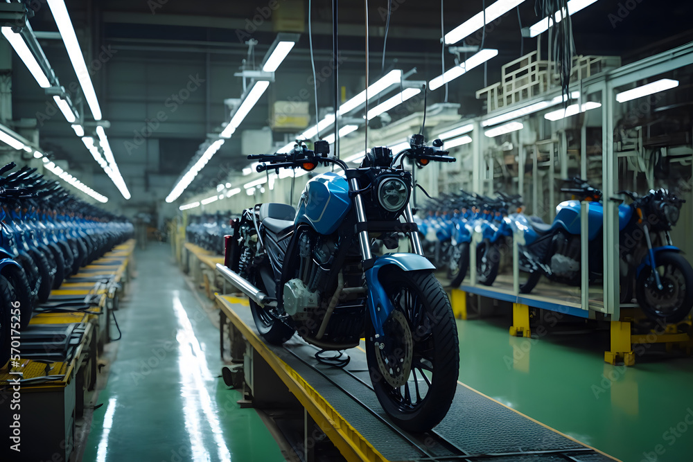 Conveyor for assembly and quality control of motorcycle products of a ...
