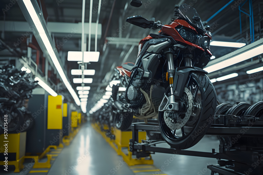 Conveyor for assembly and quality control of motorcycle products of a ...