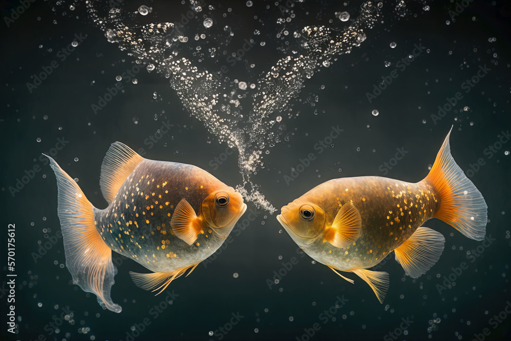 Pareja de peces enamorados, celebración del día de San Valentín, Imagen ...