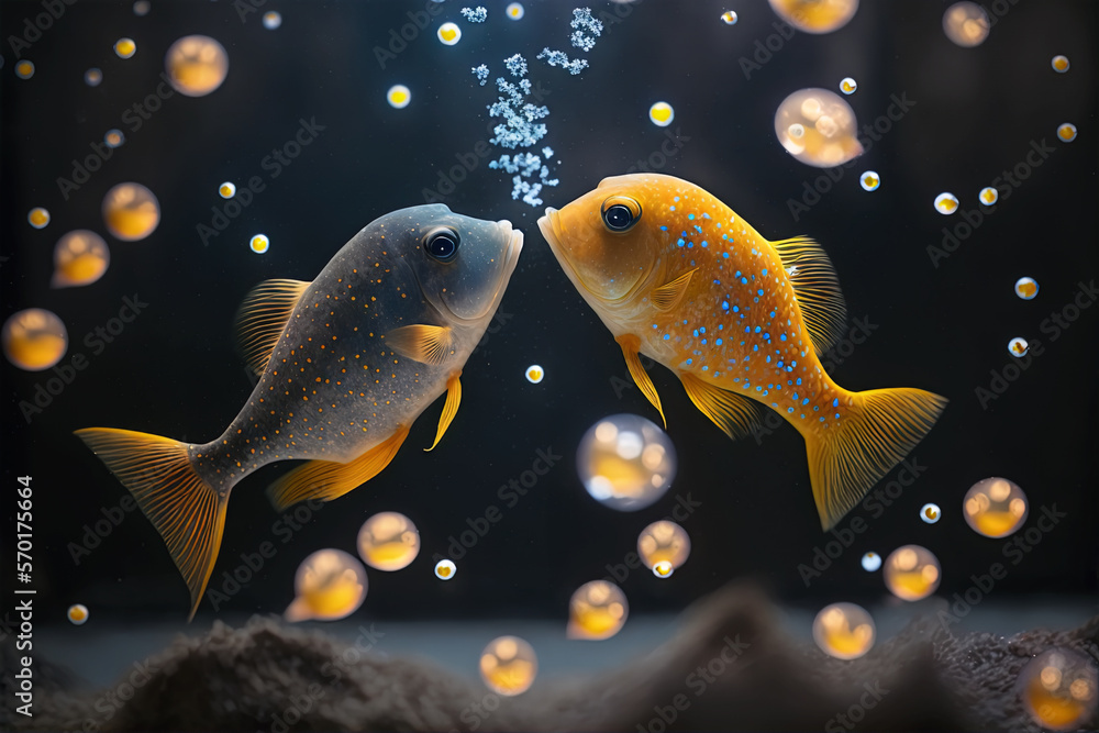 Pareja de peces enamorados, celebración del día de San Valentín, Imagen ...