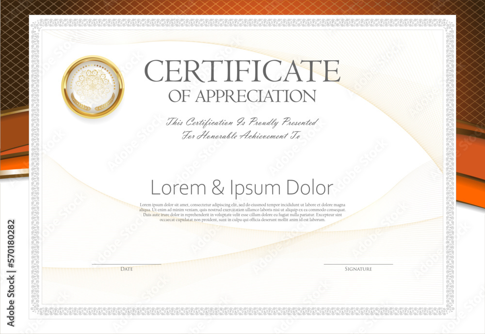 Certificate or Diploma of completion design template white background ...