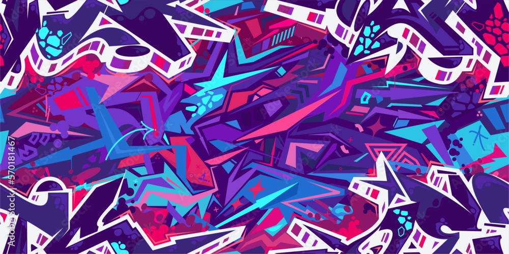 Seamless Abstract Urban Street Art Graffiti Style Vector Illustration ...