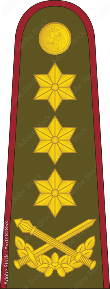Shoulder pad military officer mark for the GENEROLAS LEITENANTAS ...