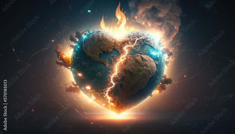 Heart shaped earth. Love and save our planet. Earth Day or Environment ...