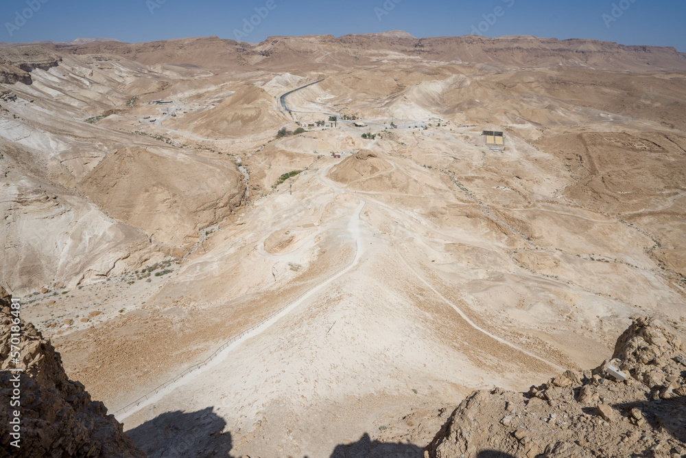 The famous Masada siege ramp where the romans attacked Stock Photo ...