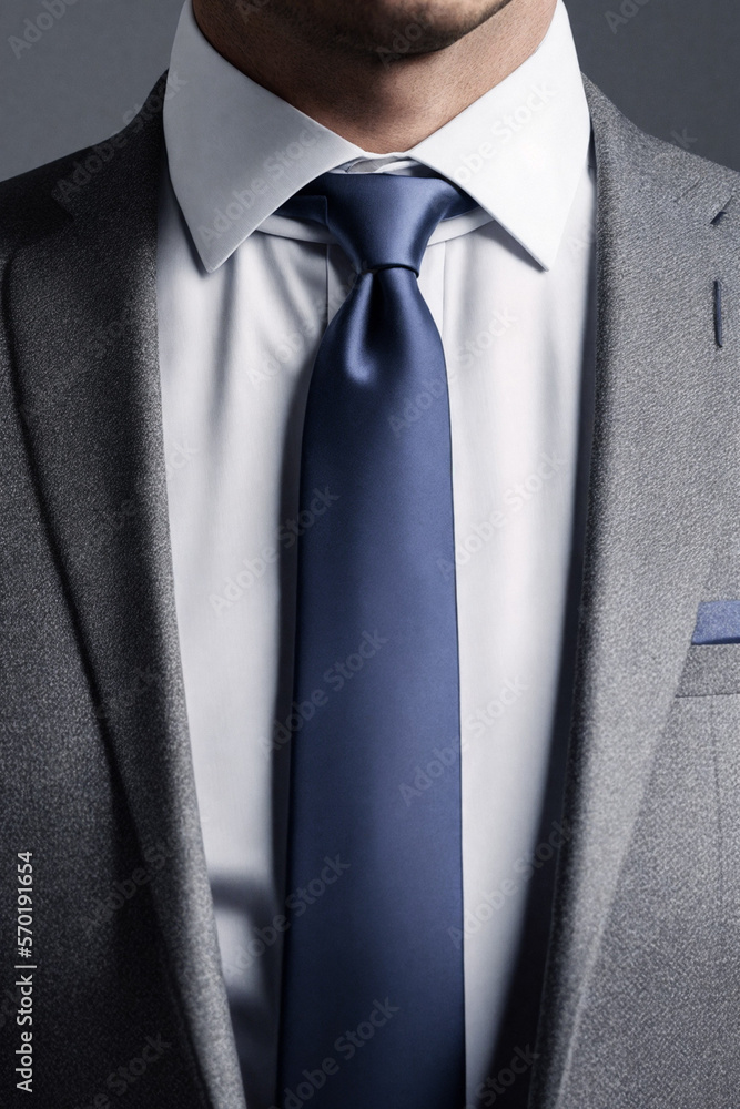 business suit detail with tie, male, created with Generative AI ...