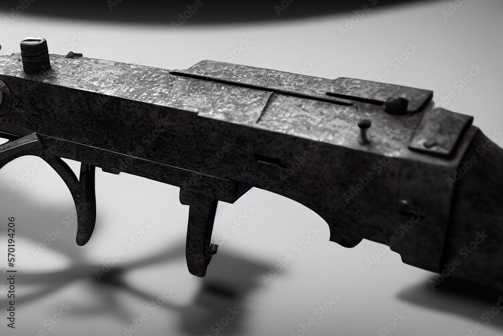 Thompson submachine gun World War II era isolated on white. Generative ...