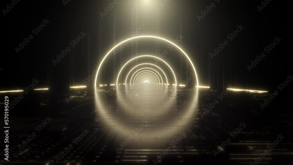 Cycle in Light Abstract Line Speed seamless loop. 3D rendering ...