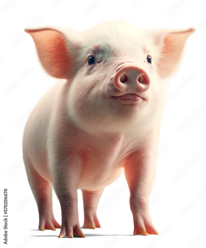 Pig portrait, isolated on transparent background. Generative AI Stock Illustration | Adobe Stock