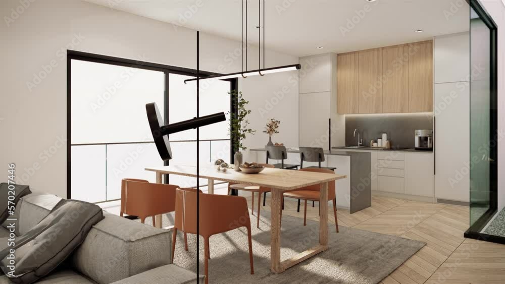 Interior design of modern apartment, living room with sofa and coffee ...