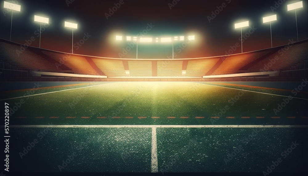 Night scene sport stadium with spotlight background. Generative AI ...