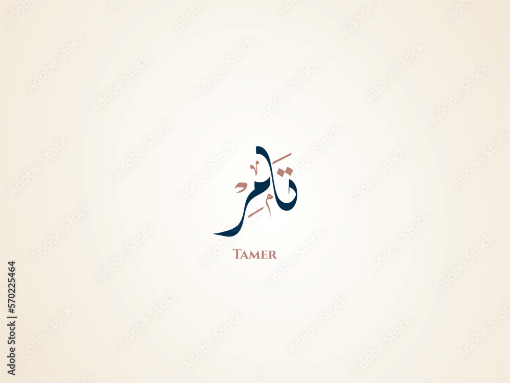 Tamer name in arabic diwani calligraphy Stock Vector | Adobe Stock