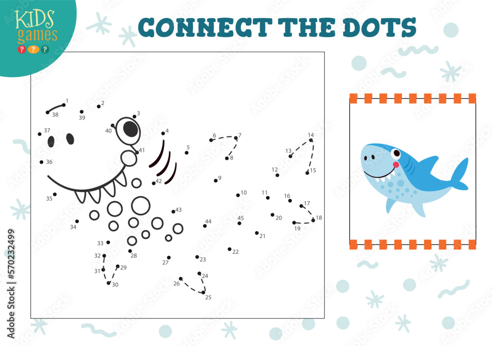 Connect the dots kids game vector illustration Stock Vector | Adobe Stock