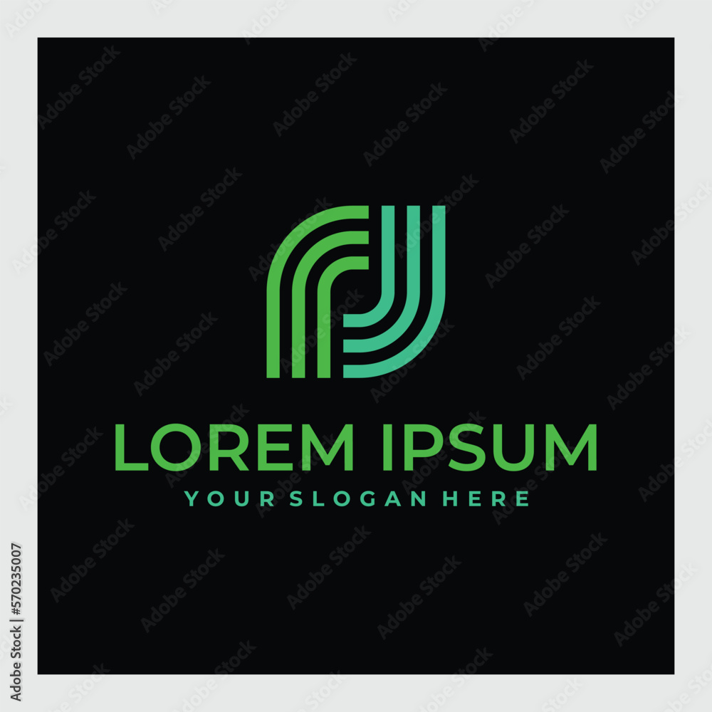 abstract letter rj square shape logo vector Stock Vector | Adobe Stock