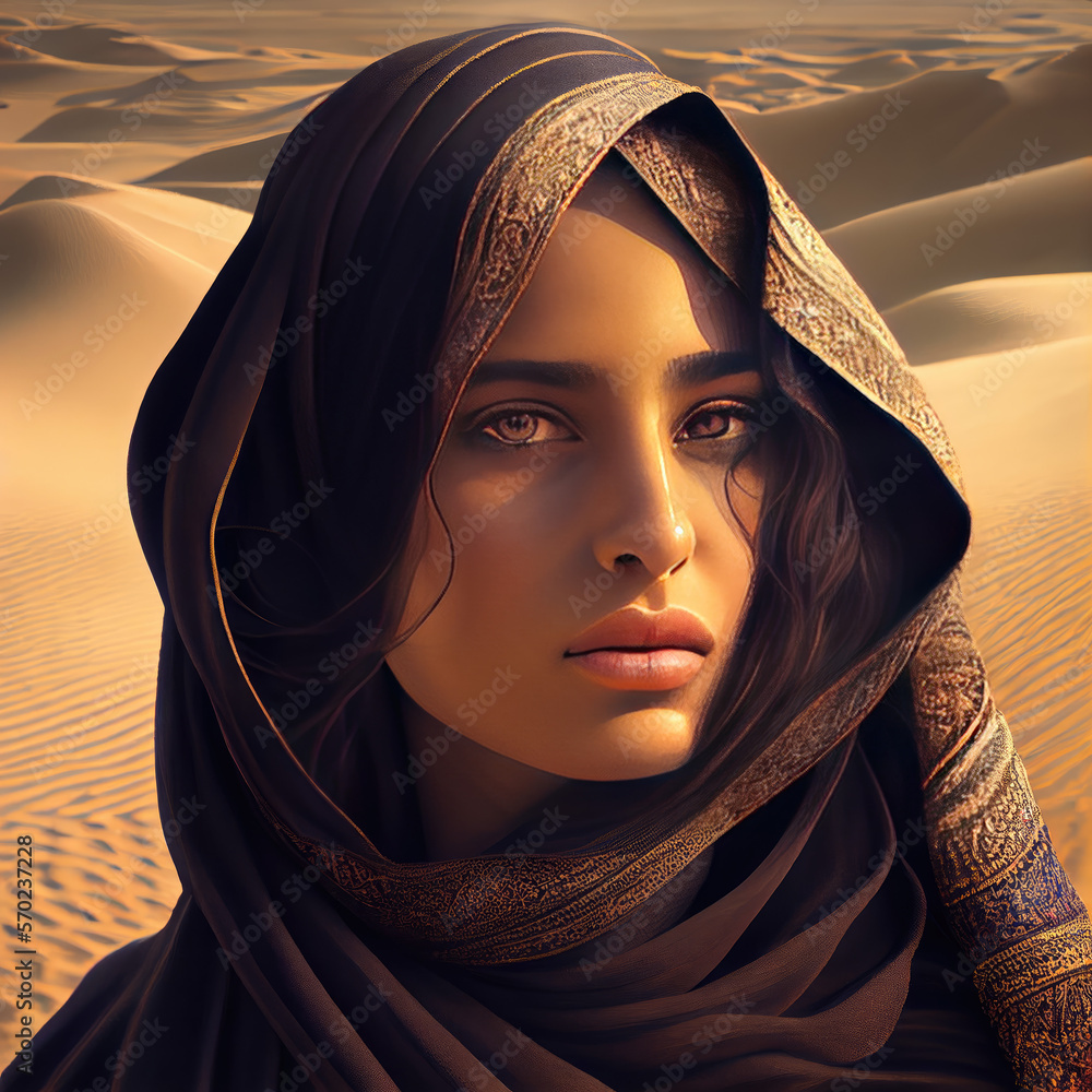 Beautiful Imaginary Arab Girl Generative Ai Stock Illustration Adobe Stock