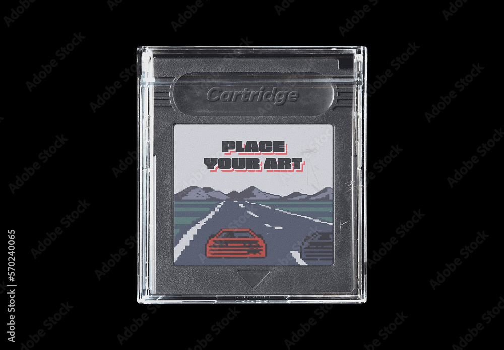Cartridge Retro Rom Cart Game Console Mockup Template Stock Template ...