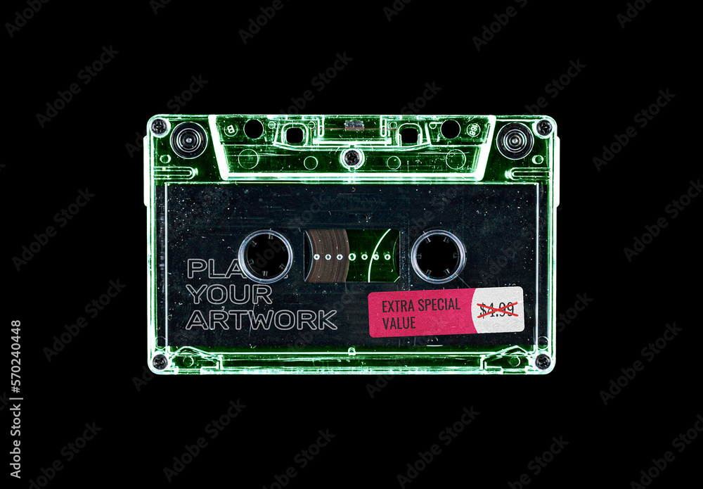 Cassette Tape Compact Case Audio Record Mockup Template Stock Template ...