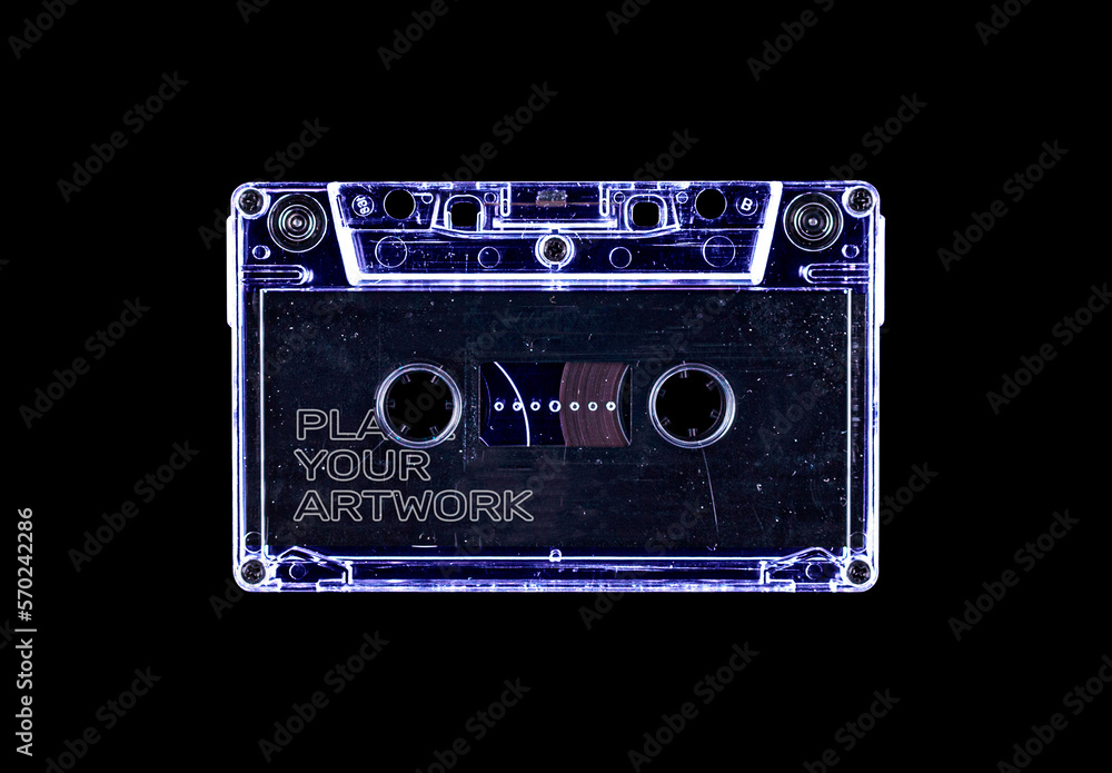 Cassette Tape Compact Case Audio Record Mockup Template Stock Template ...