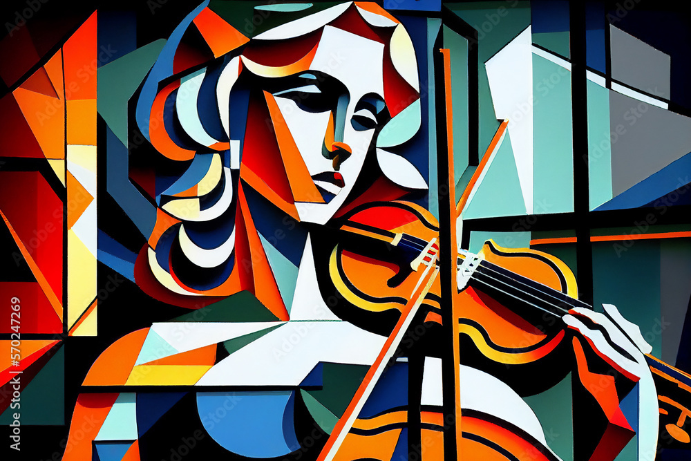 Violin Painting Cubism