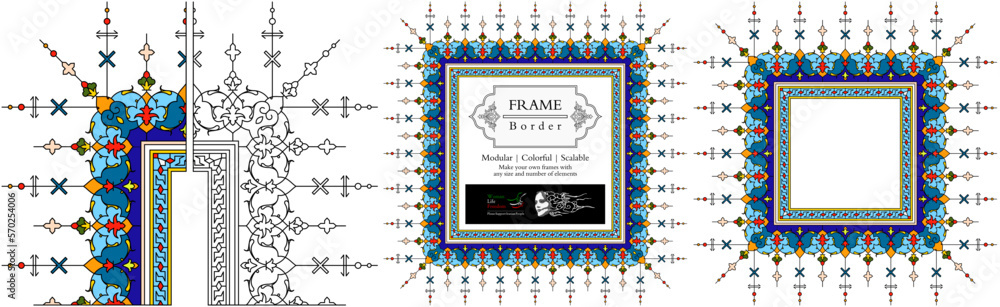 Frame mandala persian arabic turkish islamic hindi indian tibetan ...