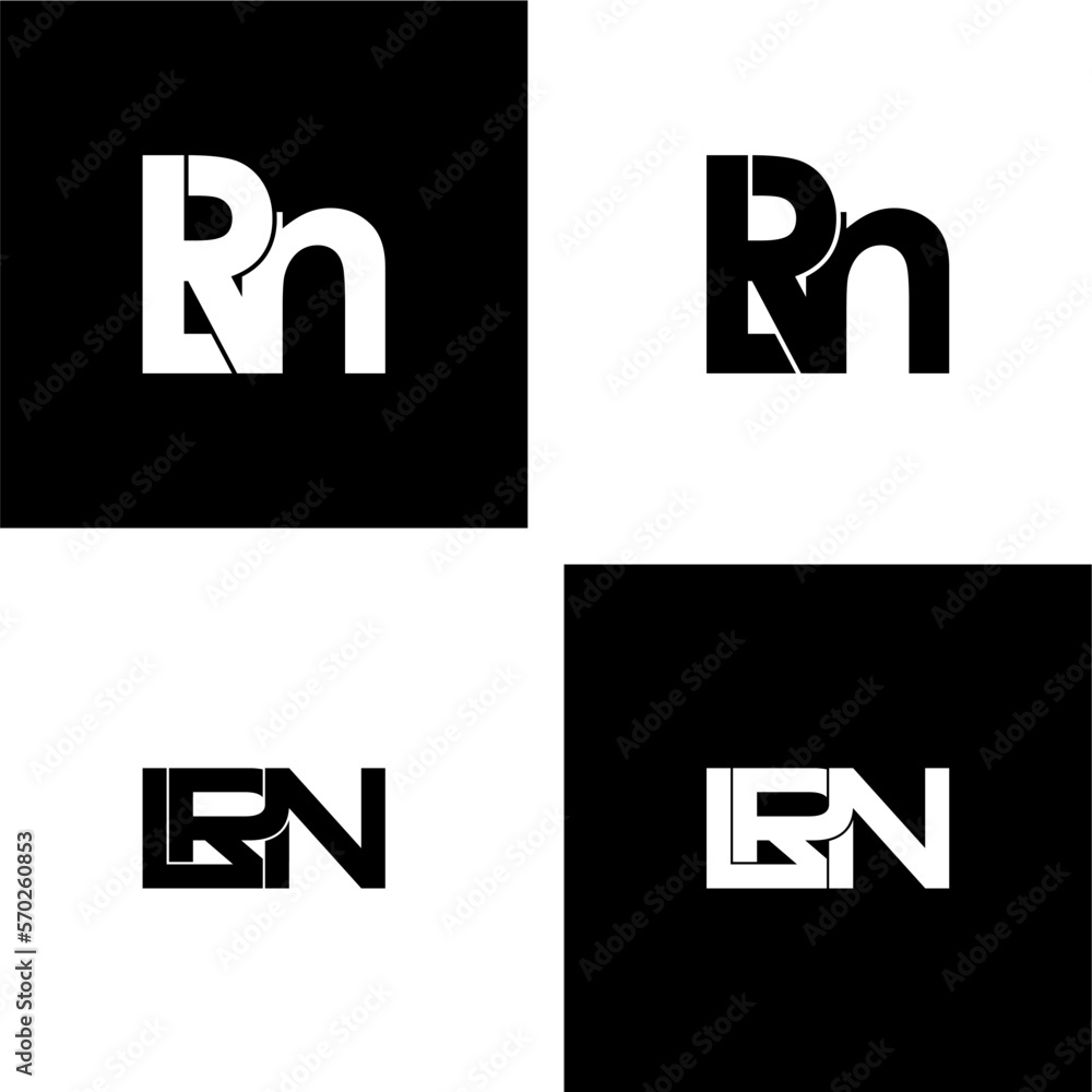 lrn typography letter monogram logo design set Stock Vector | Adobe Stock
