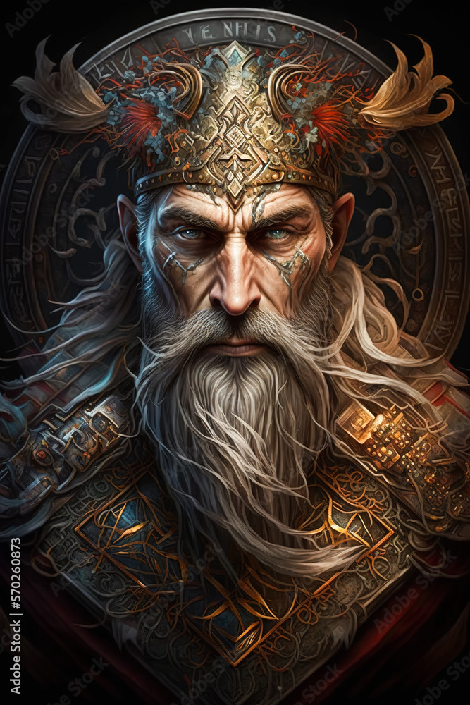 Portrait of Veles the slavic god of the underworld and death ...