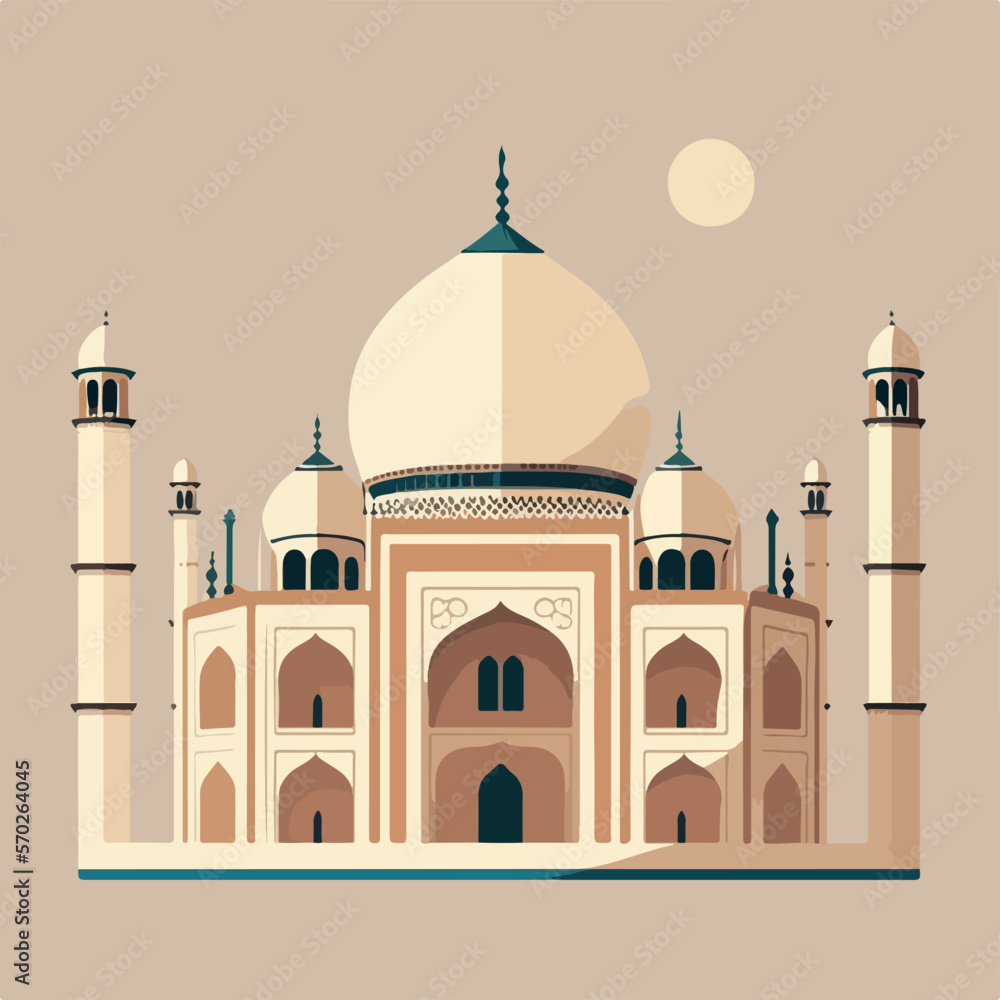 taj mahal vector illustration Stock Vector | Adobe Stock