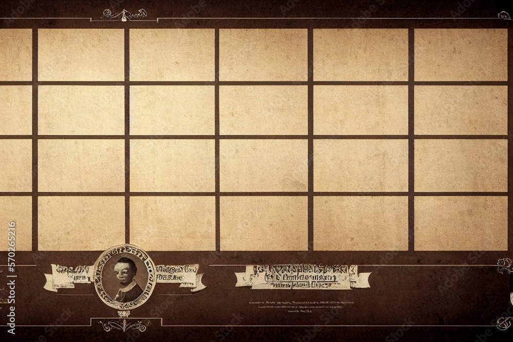 Genealogical family tree on old paper background. Medieval/Victorian ...