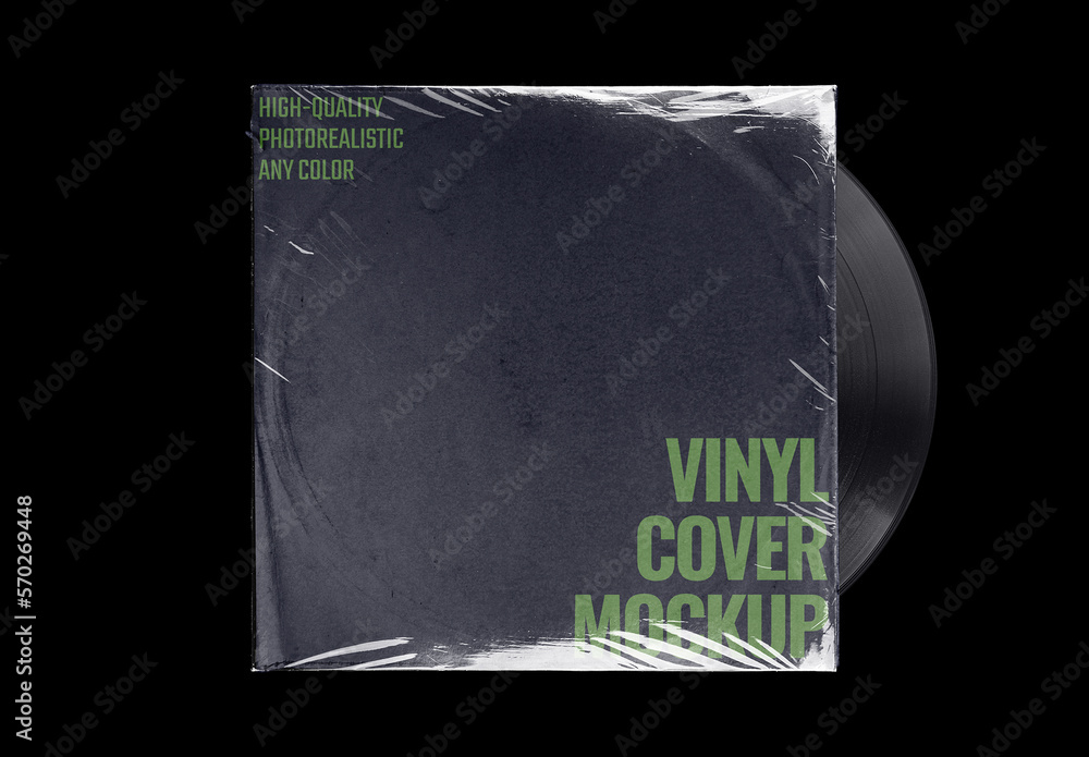 Vinyl Cover Music Retro Analog Record Mockup Template Stock Template ...