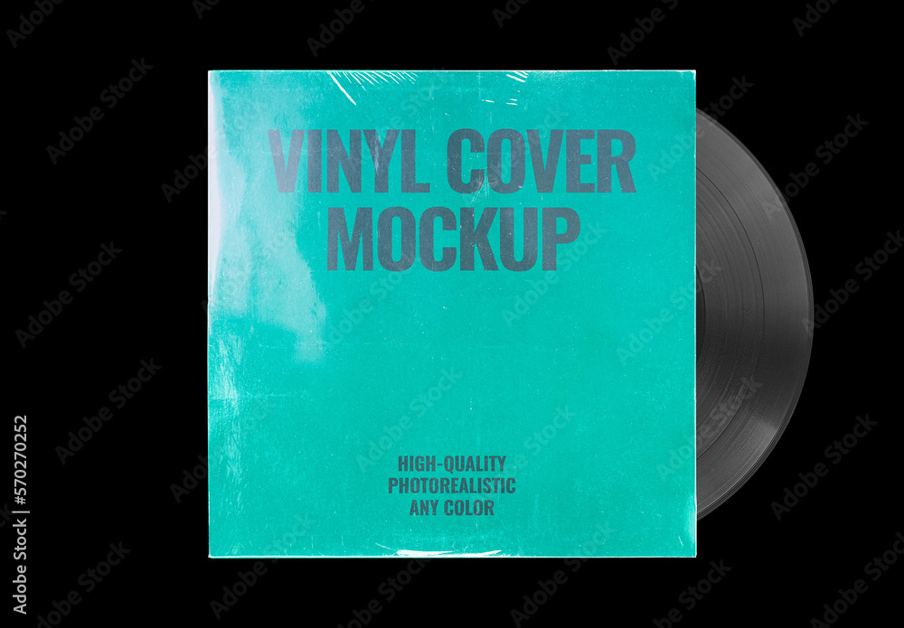 Vinyl Cover Music Retro Analog Record Mockup Template Stock Template ...