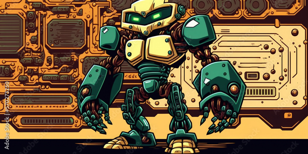 cyborg AI. the circuit board. technical knowledge CPU and GPU concepts ...