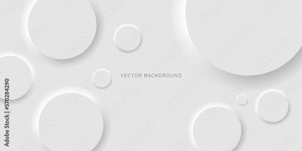 White modern neomorphism abstract background. Abstract 3D circle white ...